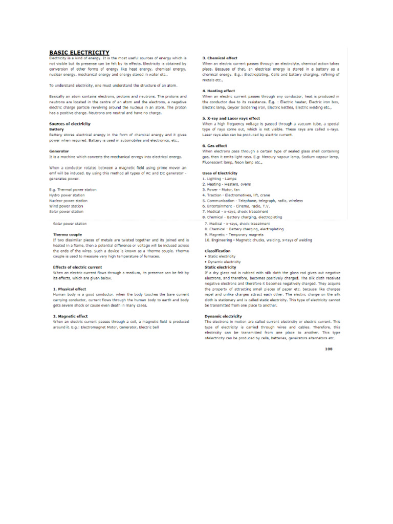 Basic Electricity | PDF