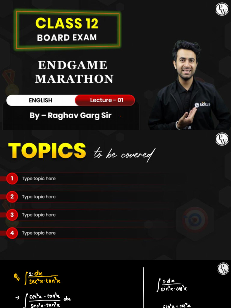 Lec.01_PPT_Marathon_Maths_Endgame_Class 12th_Raghav Garg Sir... | PDF