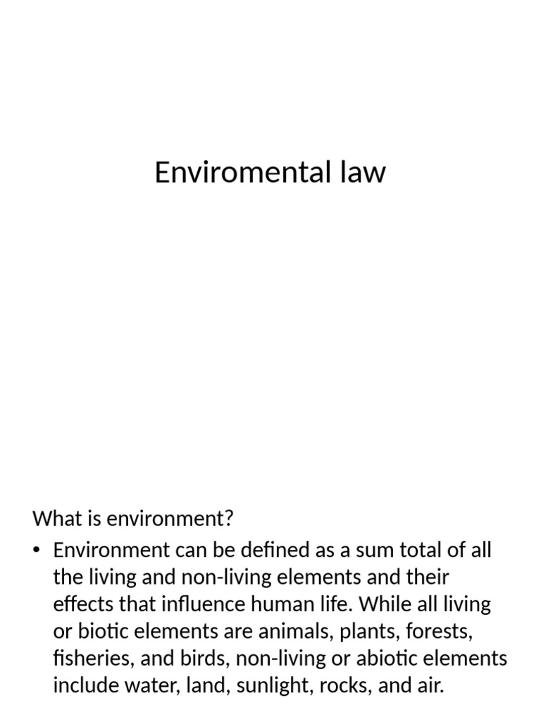 Understanding Environmental Law | PDF | Environmental Law | Natural ...