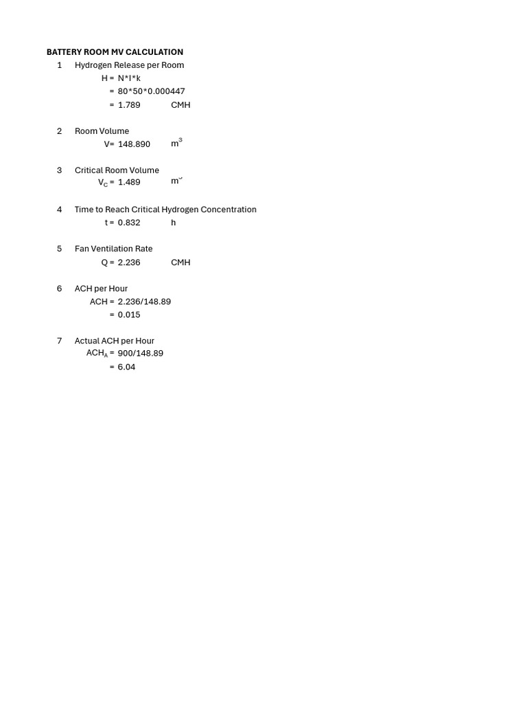 Batt RM MV Calc | PDF