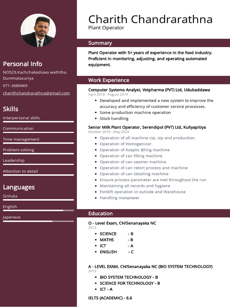 CV - Charith Chandrarathna | PDF