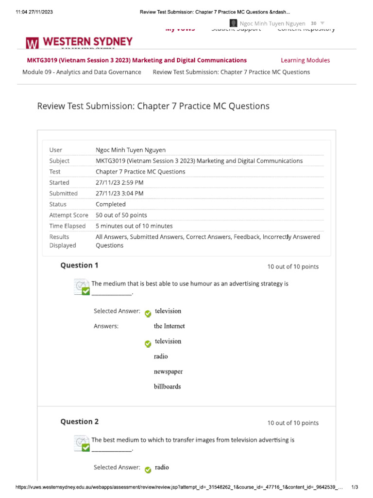 Quiz 8 | PDF