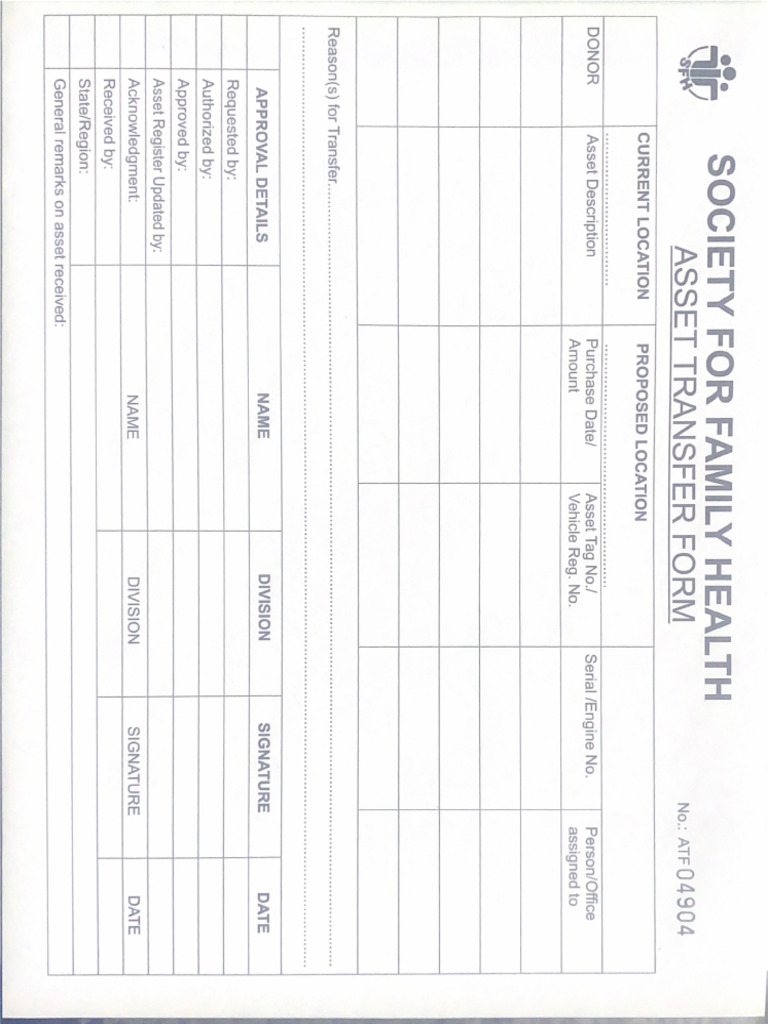 Asset Transfer Form | PDF