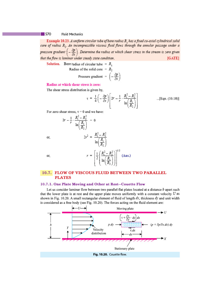 Couette Flow Shear Stress Analysis | PDF | Fluid Dynamics | Shear Stress