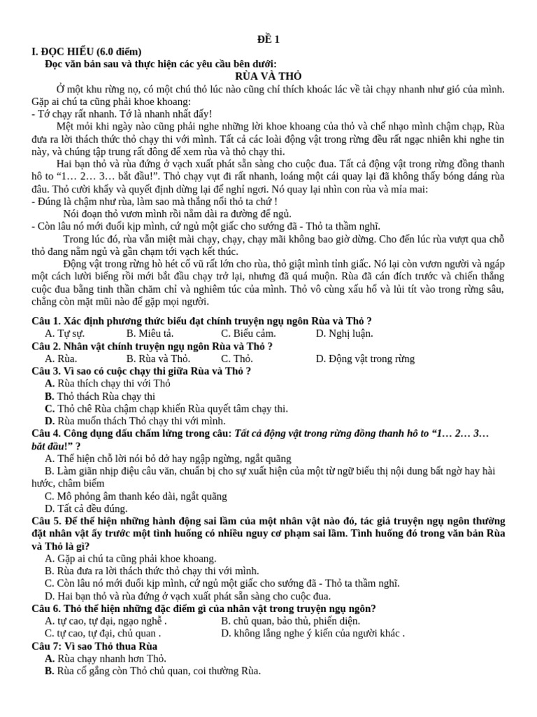 Bộ đề văn 7 giữa hk2 in cho hs | PDF