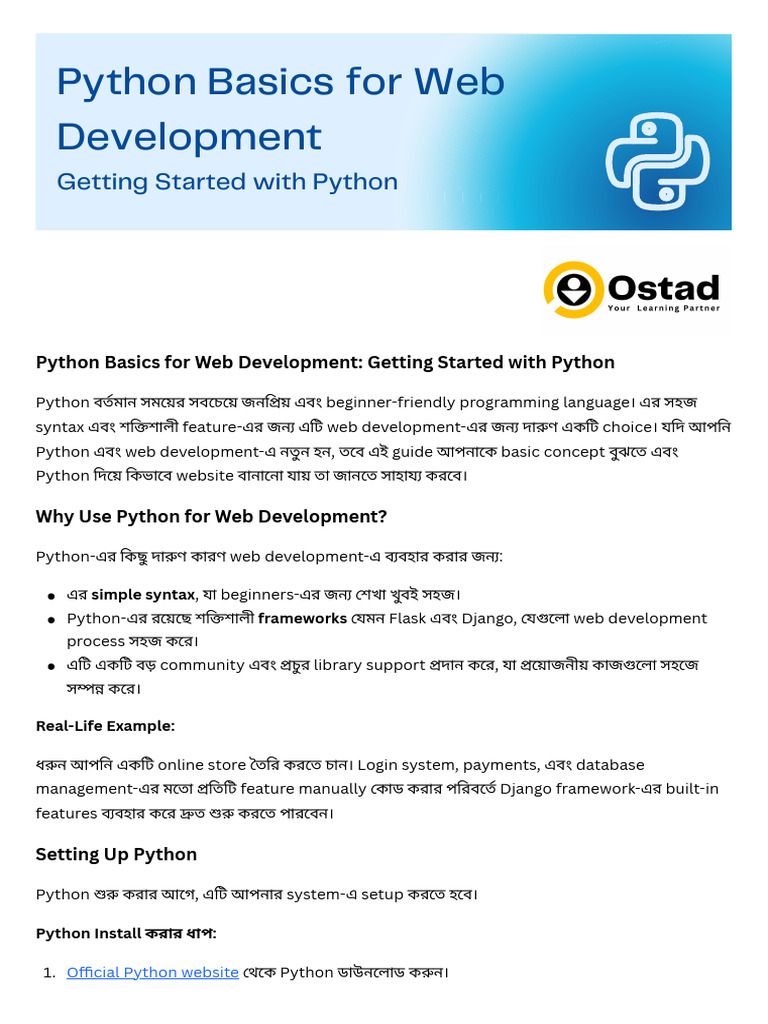 2024-12-30T11-22-31.328Z-Python Basics for Web Development Getting Started with Python (1) | PDF