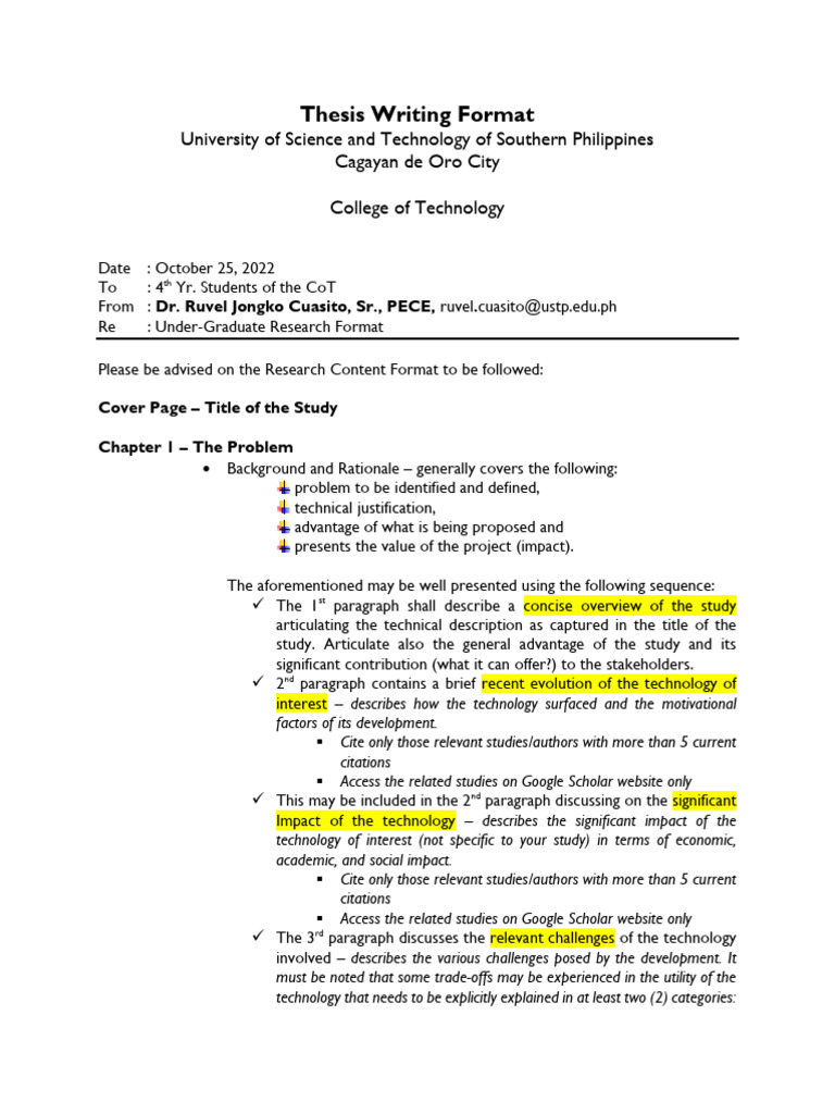 College of Technology Udergrad Thesis Template | PDF | Evaluation ...