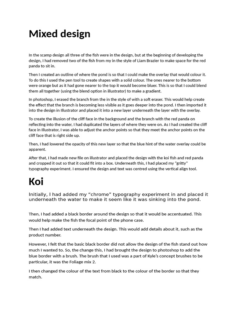 In The Scamp Design All Three of The Fish Were in The Design | PDF