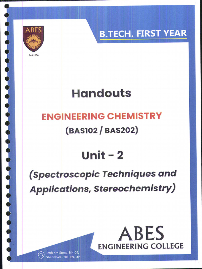Eng. Chemistry Unit-2 | PDF | Spectroscopy | Infrared Spectroscopy
