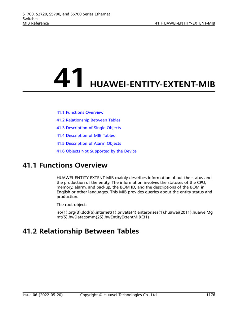 01 41 Huawei Entity Extent Mib | PDF | Information Technology | Computer Architecture