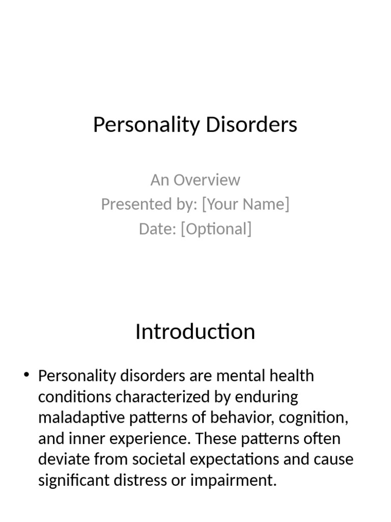Understanding Personality Disorders | PDF