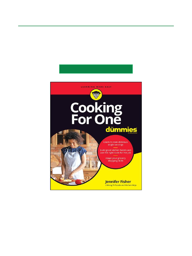 Find Cooking For One For Dummies 1st Edition Full Book Download | PDF