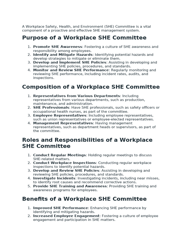SHE Committee | PDF