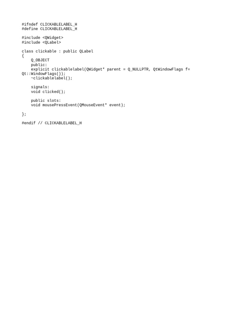 #Ifndef Clickablelabel H | PDF