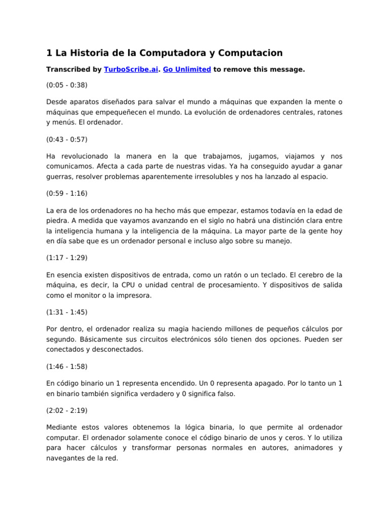 Evolución de la Computadora: Historia y Impacto | PDF | Circuito ...