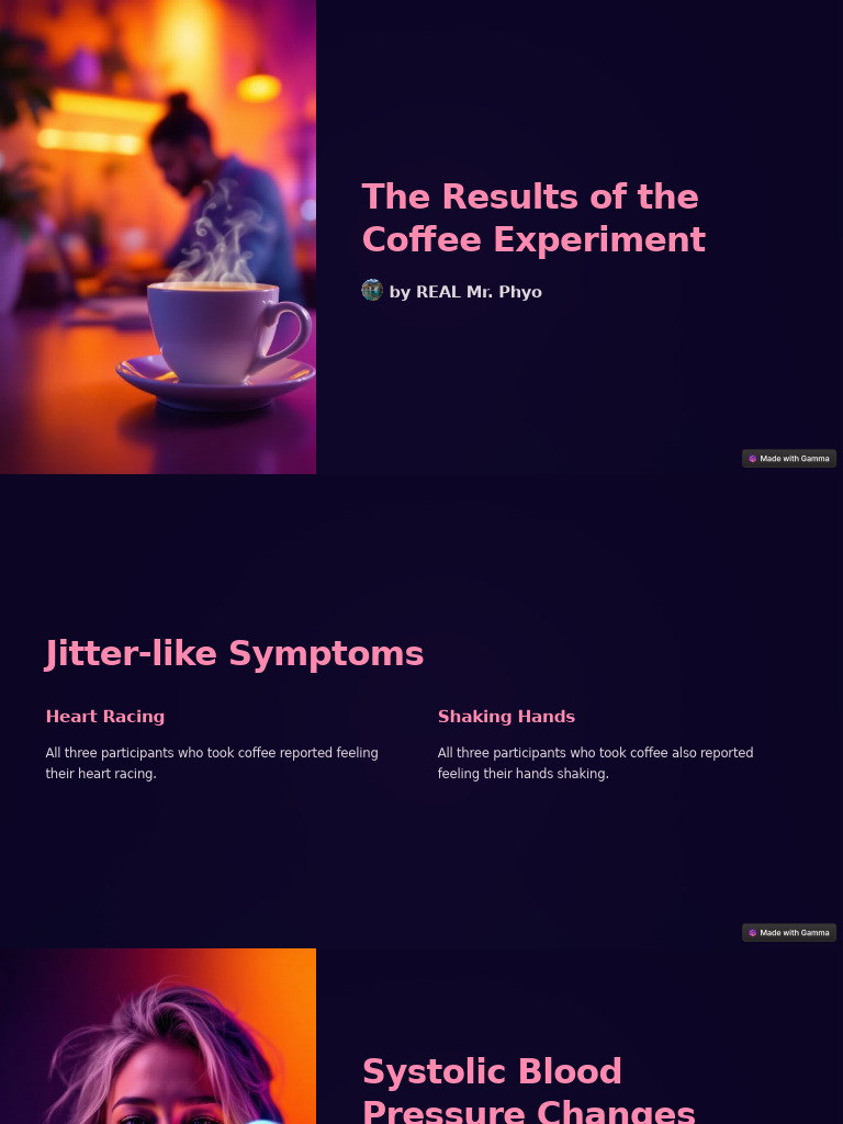 Coffee Experiment: Caffeine Effects on Blood Pressure | PDF