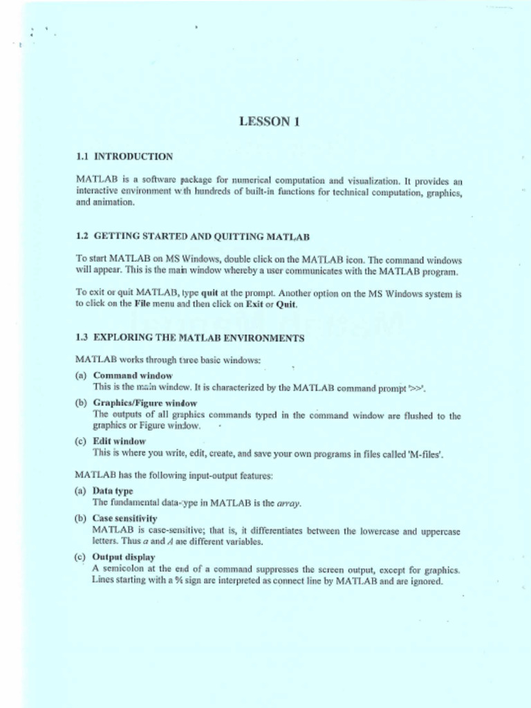 Matlab Manual | PDF
