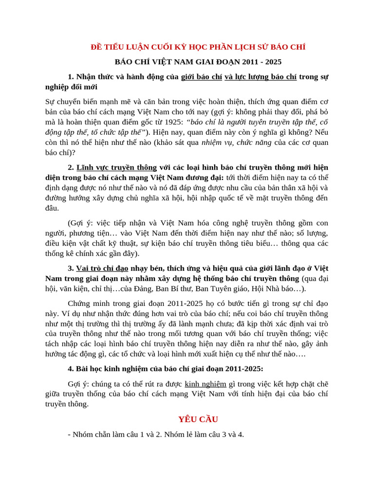 Đề tài tiểu luận cuối kỳ LSBC | PDF