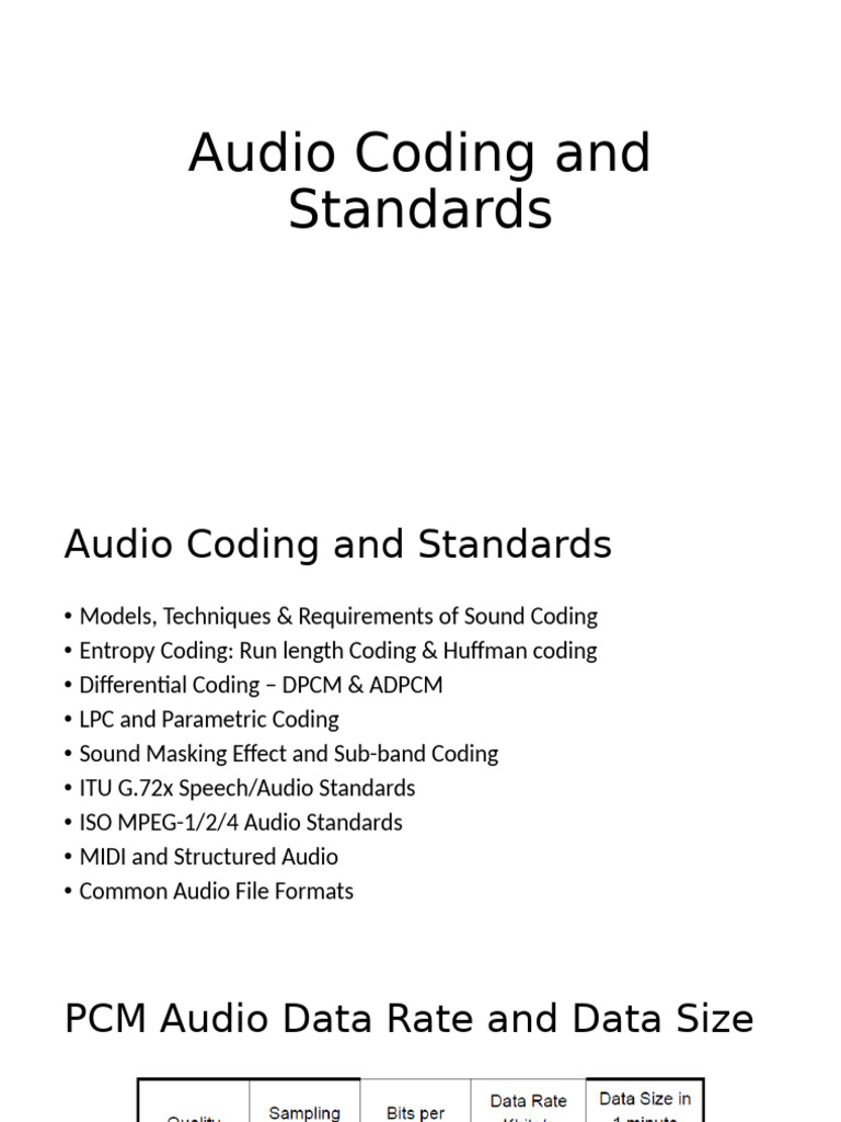 Audio Coding and Standards | PDF | Data Compression | Pitch (Music)