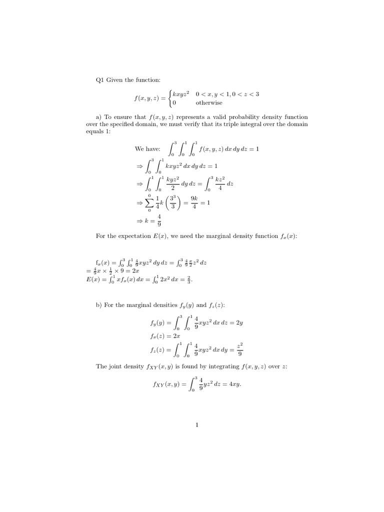 Probability Density Functions and Covariance Analysis | PDF