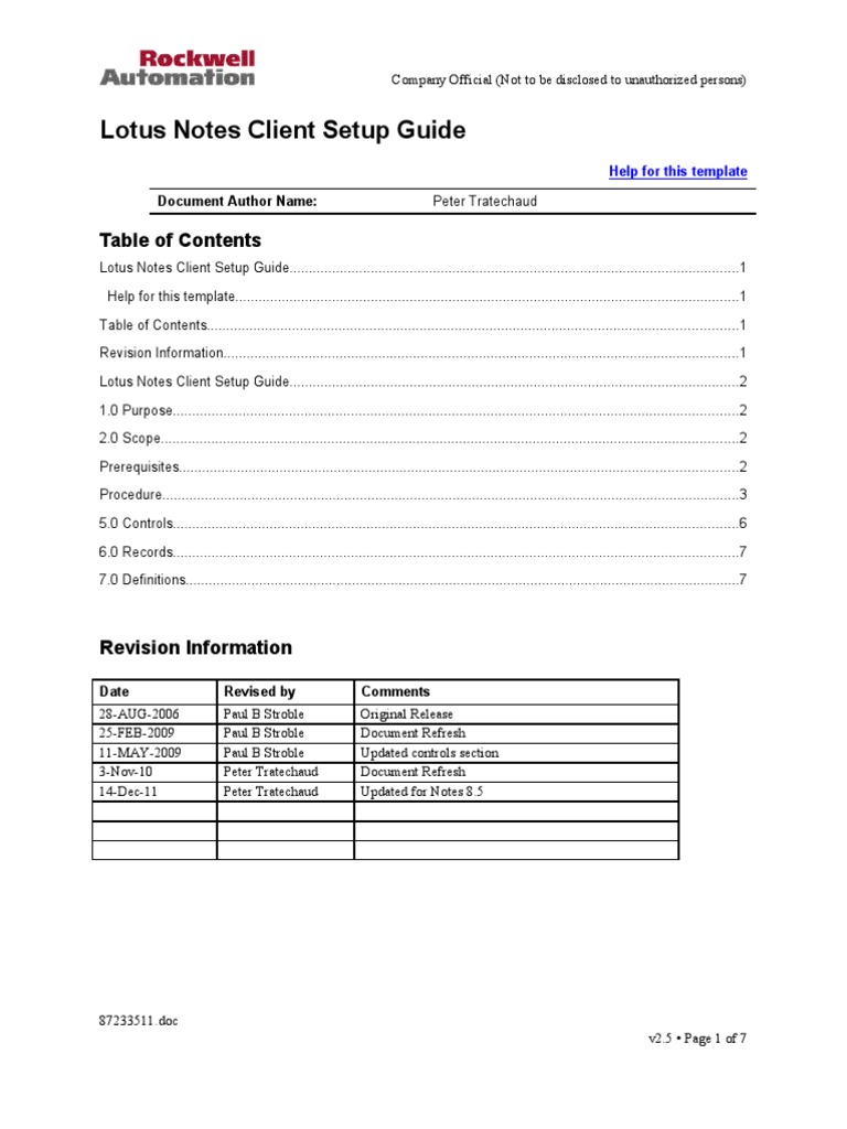 Lotus Notes Client Setup Guide | PDF | Ibm Notes | Installation ...