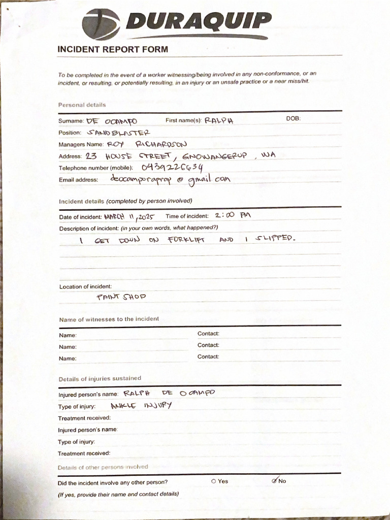 Incident Report Form | PDF