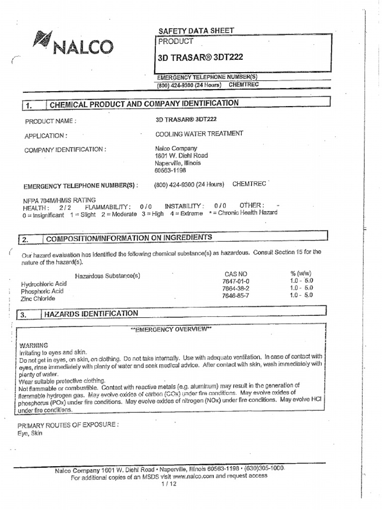 3DT222 Nalco Ecolab | PDF