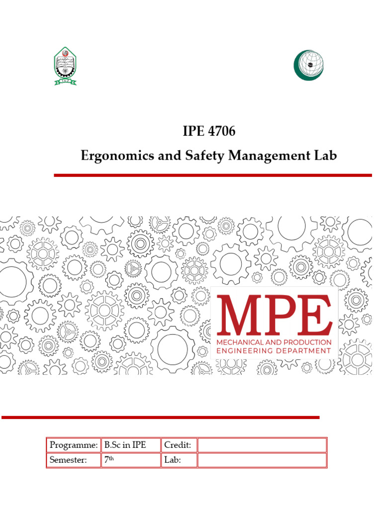 IPE 4706- Ergonomics and Safety Management Lab All Experiments | PDF ...