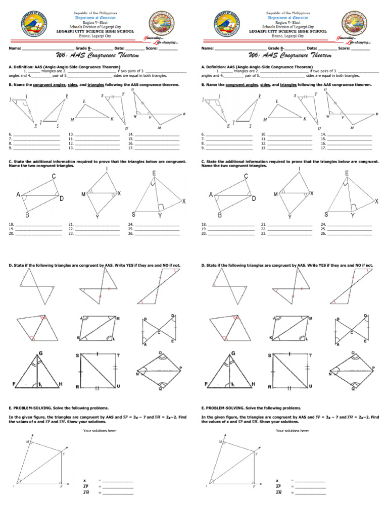 6.-AAS-Congruence-Theorem | PDF | Triangle | Elementary Geometry