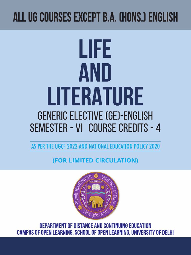 6th Semster English Book (DU SOL) | PDF