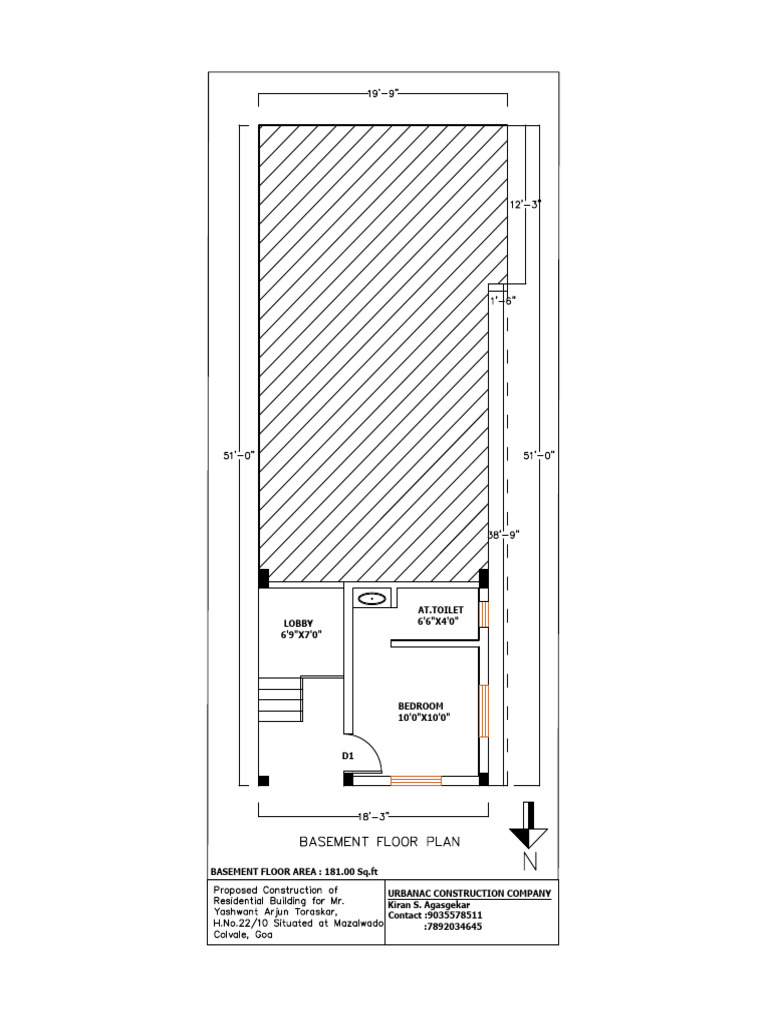 Basement Floor Plan by Urbanac Construction | PDF