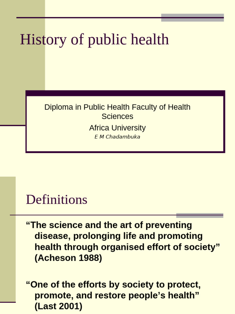 5-History of Public Health | PDF | Epidemiology | Public Health