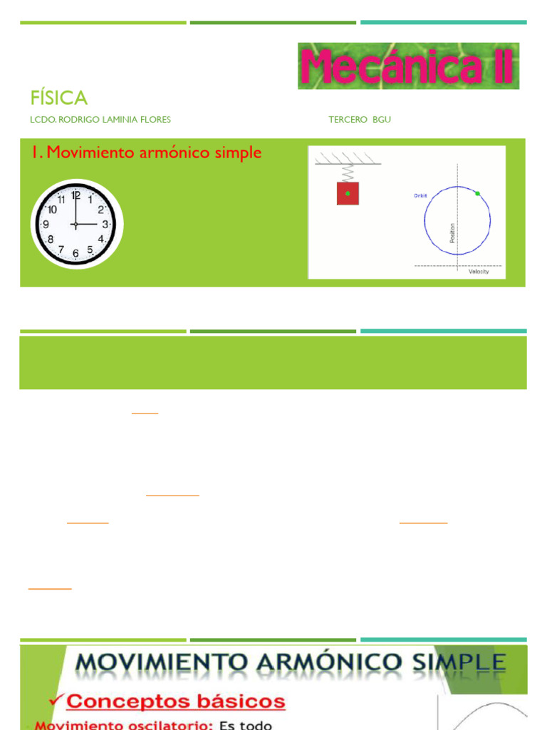 Clases - Mecanica 2 - Mas - 3B | PDF | Oscilación | Mecánica