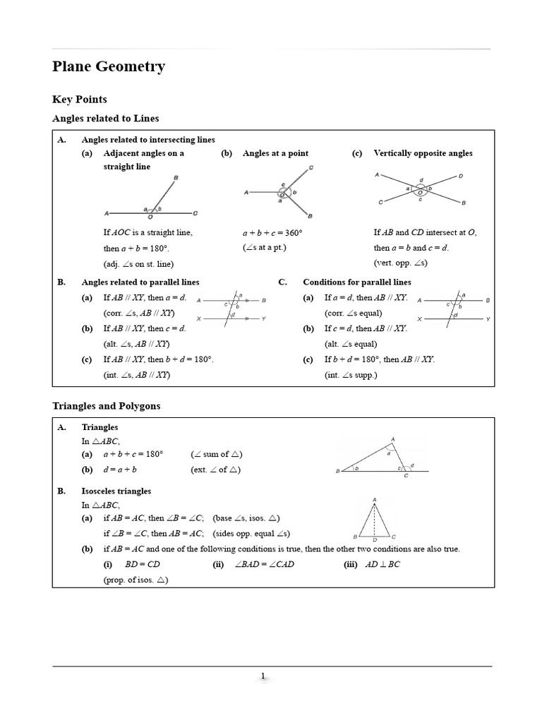 Plane Geometry: Angles, Triangles, and Polygons | PDF | Rectangle ...