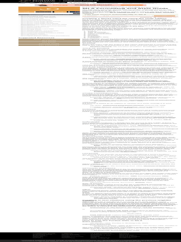 MLA Formatting and Style Guide - Purdue OWL® - Purdue University | PDF ...