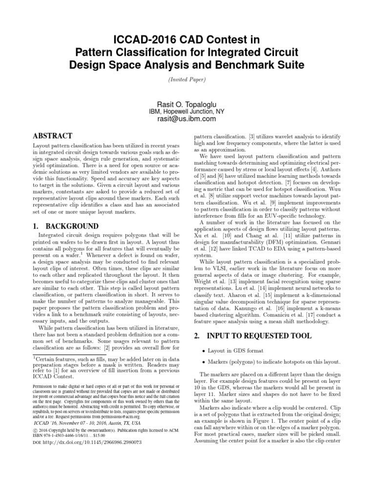 2016 - ICCAD-2016 CAD Contest in Pattern Classification For Integrated ...