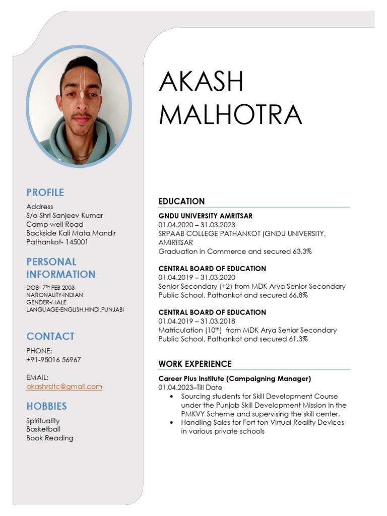 akash resume for pdf | PDF