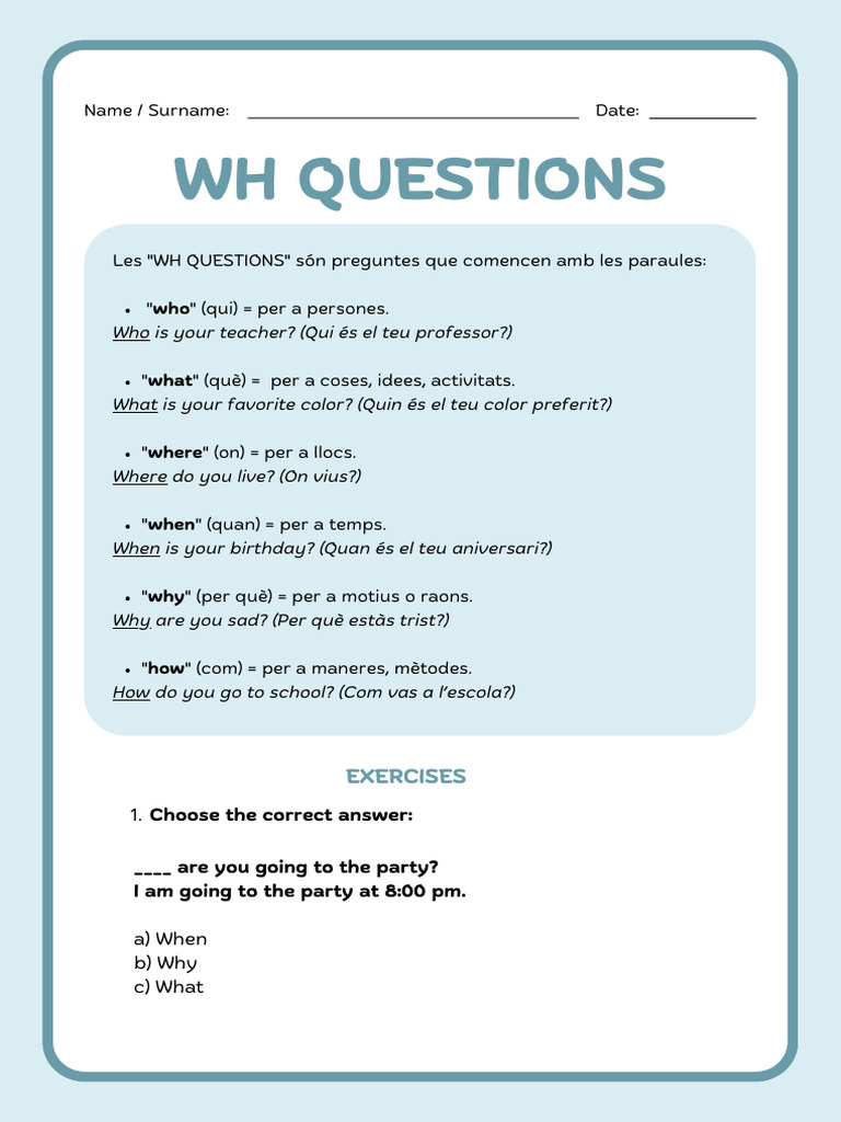 WH Questions | PDF