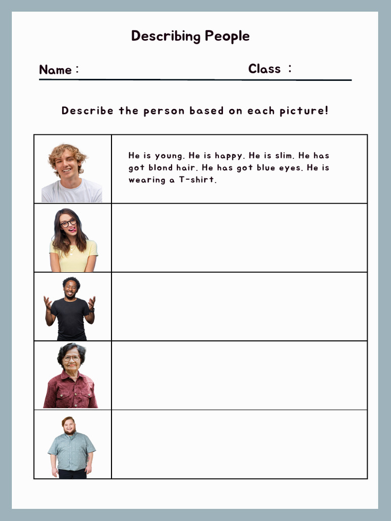 Worksheet Describing People | PDF