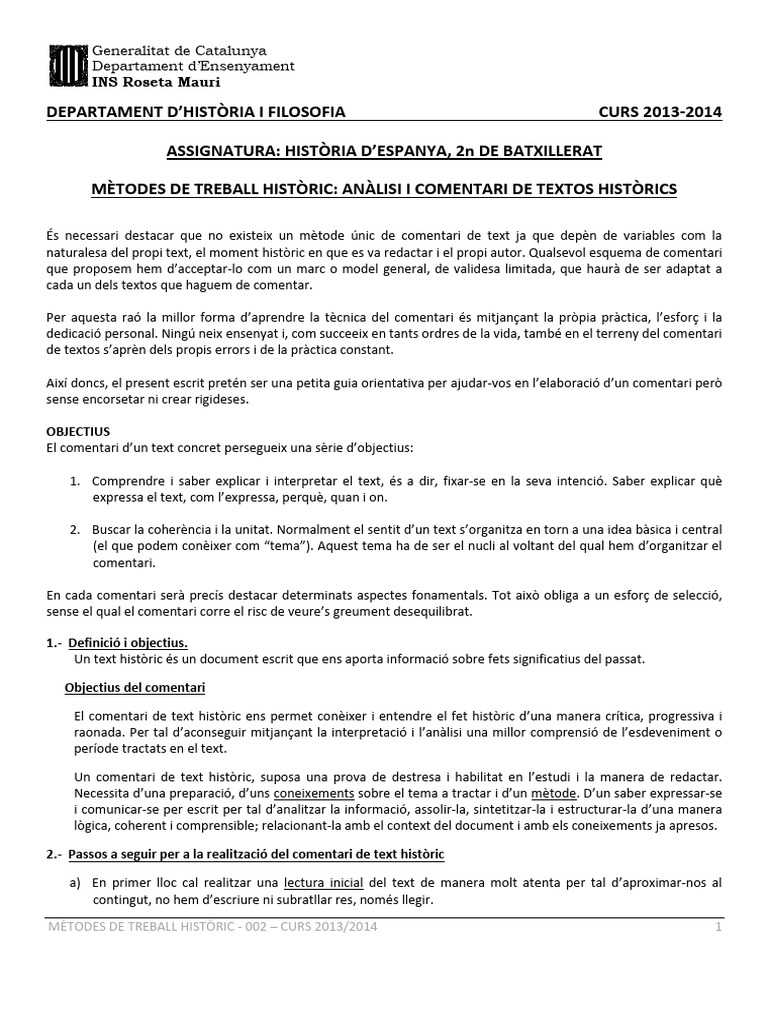 Comentari Text Batx | PDF