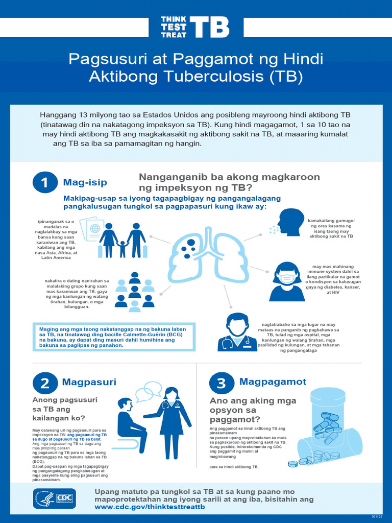 Inactive TB Testing and Treatment Poster Tagalog 11x17 | PDF