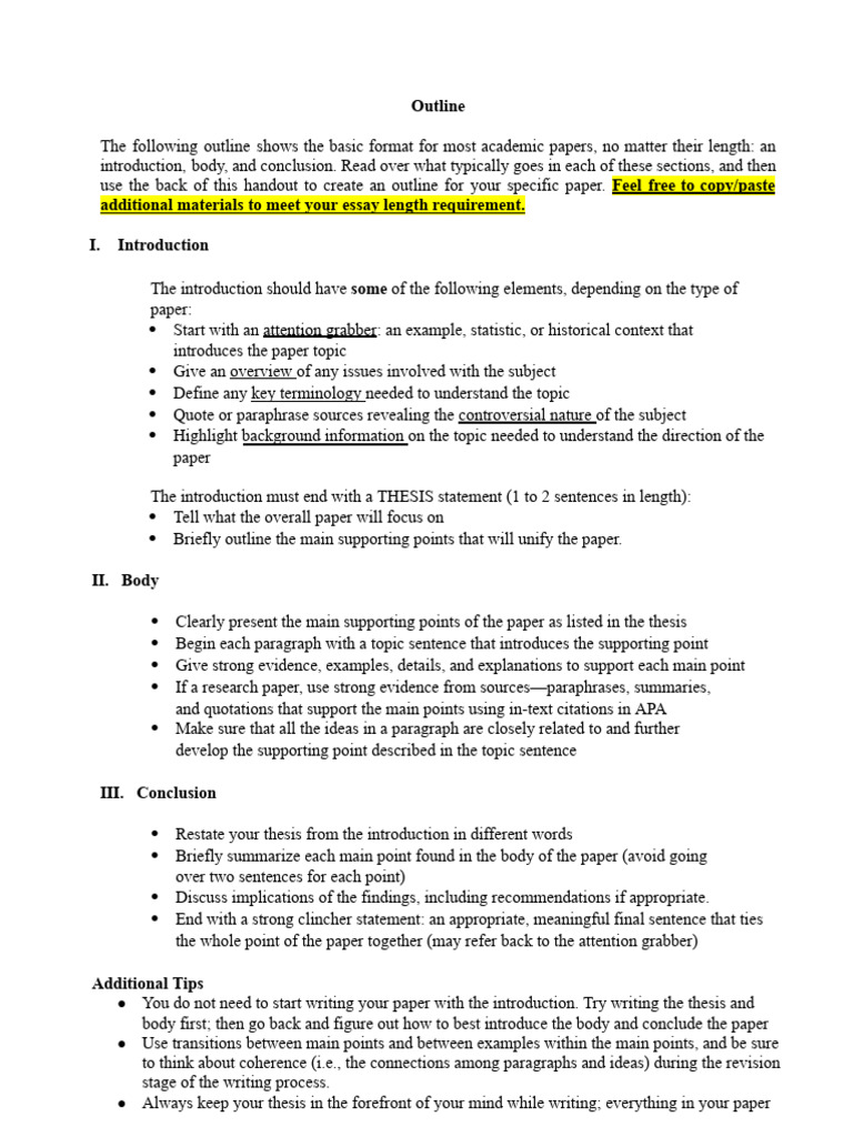 Research Paper Outline | PDF | Thesis