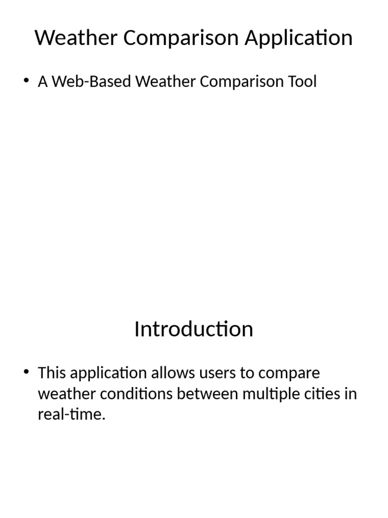 Weather Comparison Application | PDF
