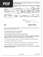 SC/ST Caste Certificate Format | PDF | Demographics Of India | Asia