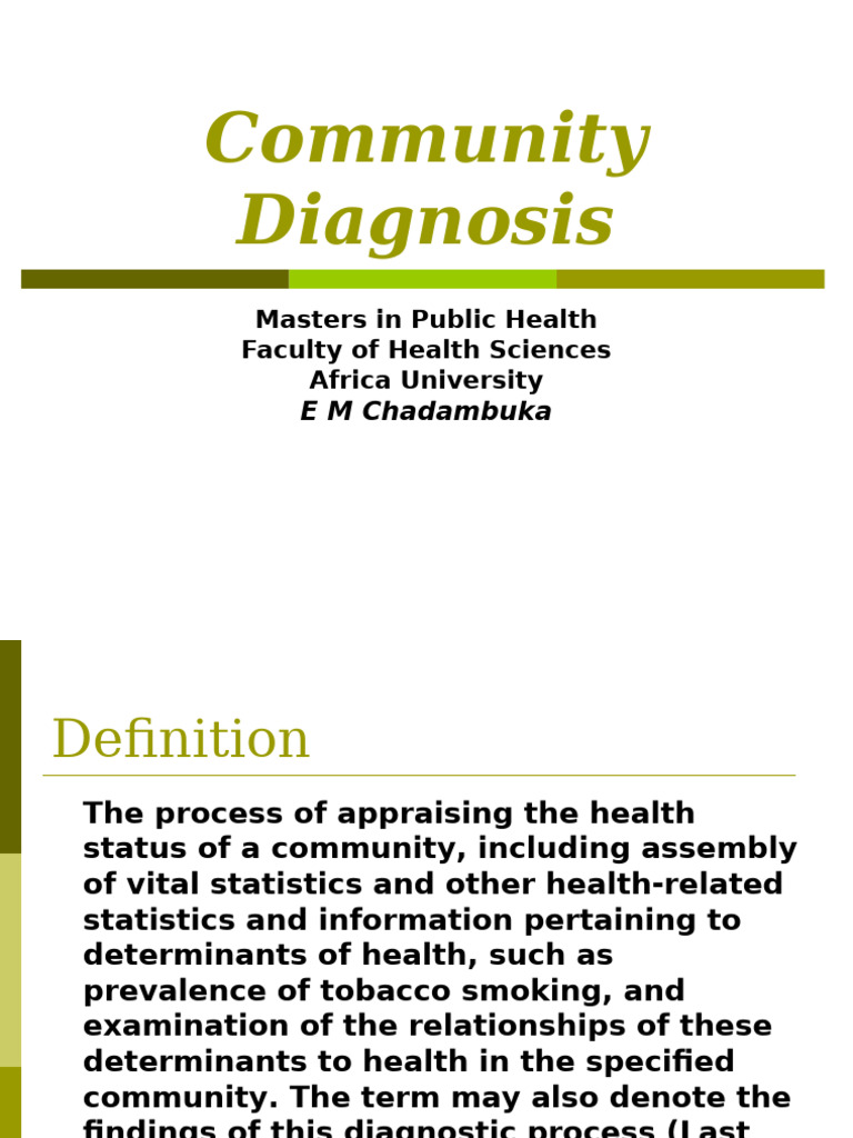 Community Health Diagnosis Guide | PDF | Agriculture