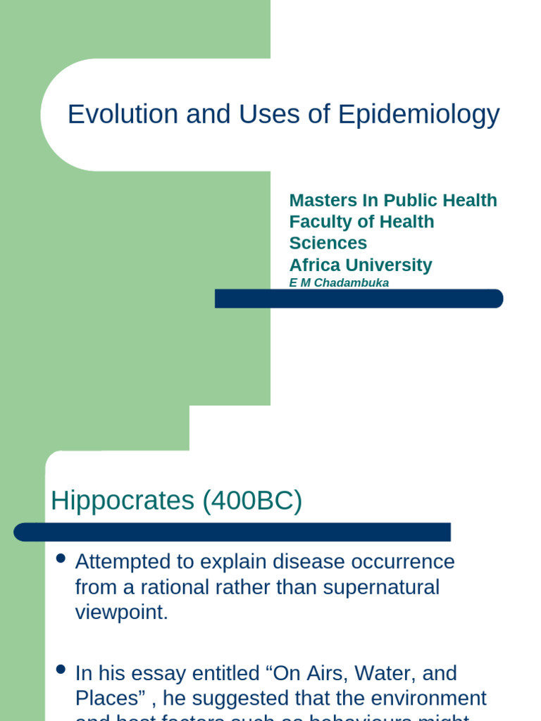 6 Evolution and Uses of Epidemiology | PDF | Epidemiology | Infection