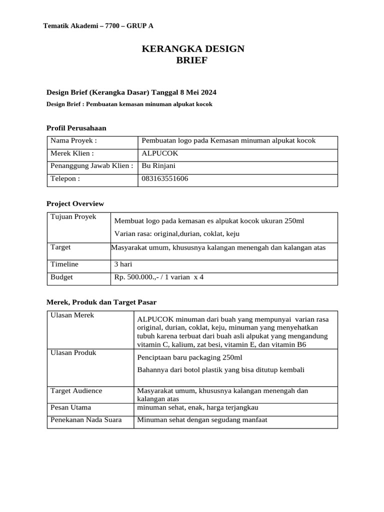 Praktek Desain Brief | PDF
