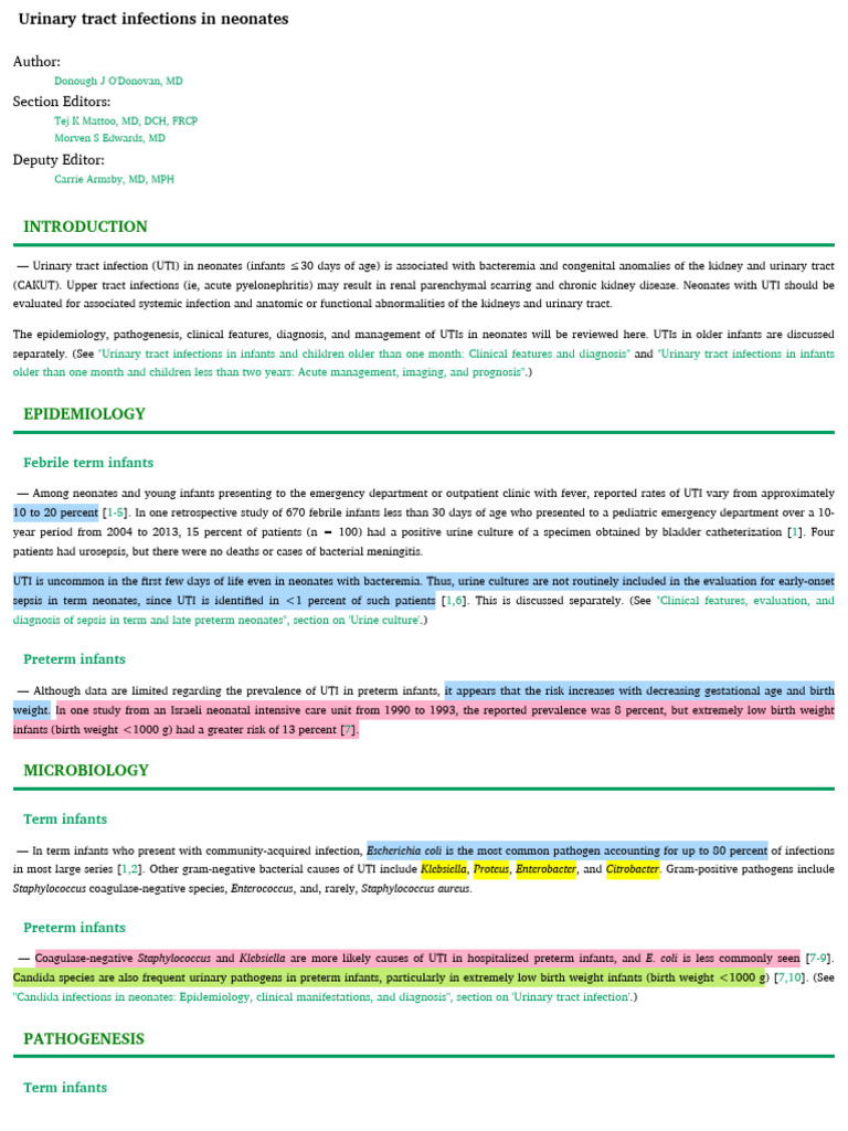 Urinary Tract Infections in Neonates | PDF | Urinary Tract Infection ...