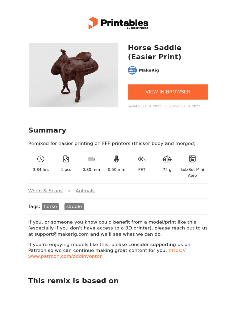 Horse Saddle Easier Print | PDF