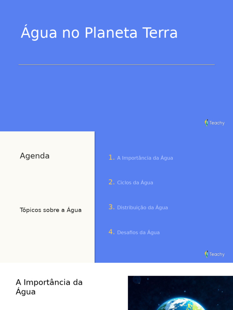 Slide - Água No Planeta Terra | PDF | Água | Água potável